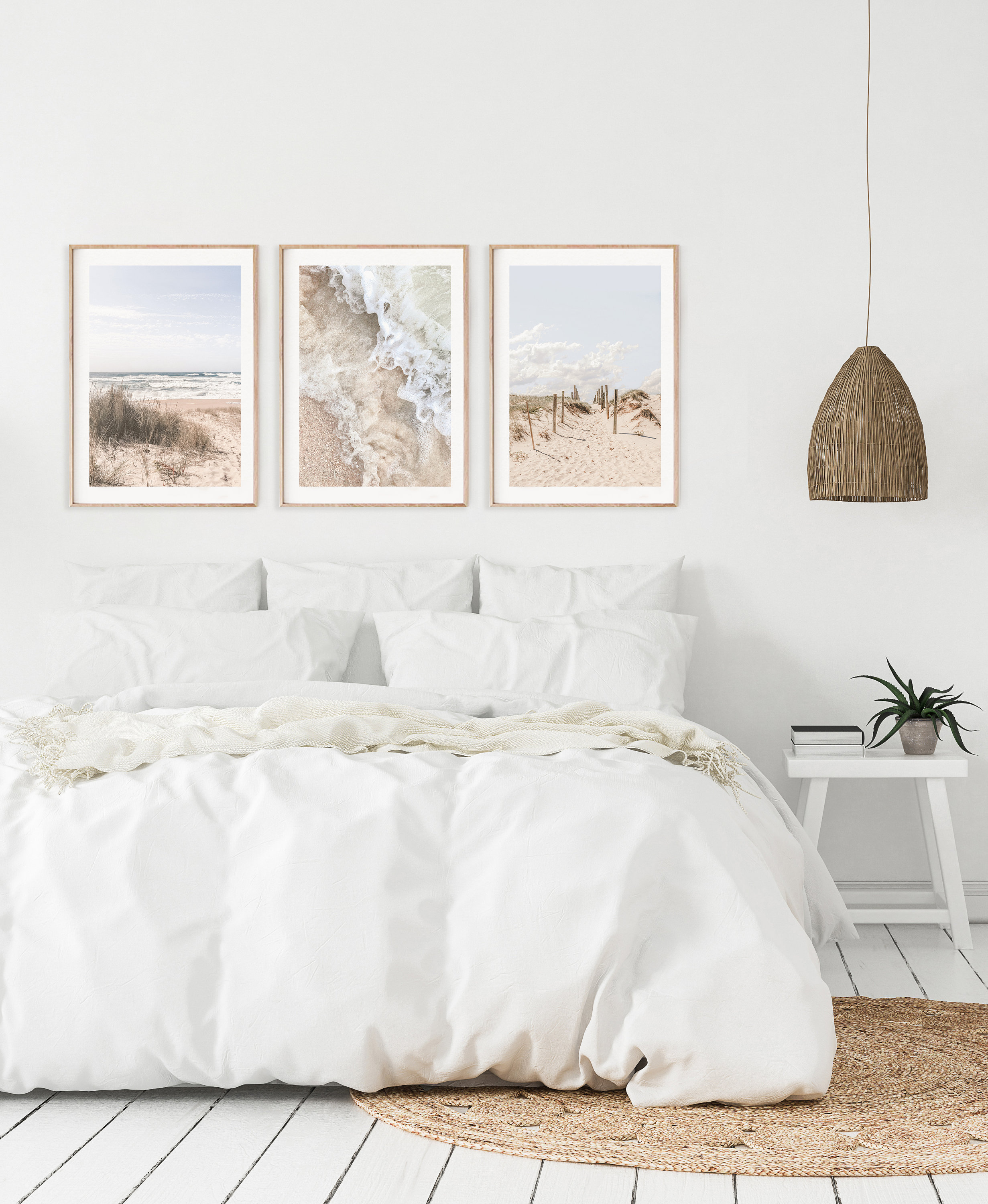 Neutral Beach Prints Set of 3 Printable, Coastal Wall Art Beach Wall ...