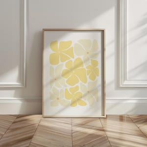 Pale Yellow Flower Poster, Yellow Pastel Printable Art Yellow Wall Art ...