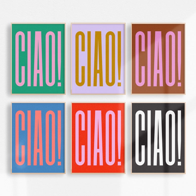 Ciao Print Retro Poster, Trendy Printable Wall Art Maximalist Wall Art ...