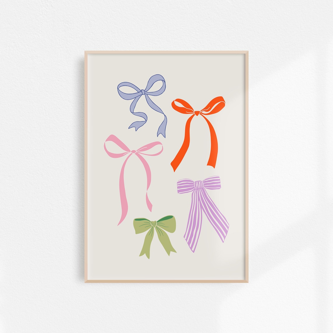 Bows Printable Art Coquette Room Decor, Preppy Bow Wall Art Aesthetic ...