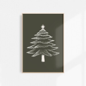 Christmas Tree Printable Art Modern Minimalist Christmas Wall Art ...
