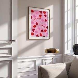 Heart Shaped Lollipop Print Trendy Valentine's Day Decor, Cute Pink ...