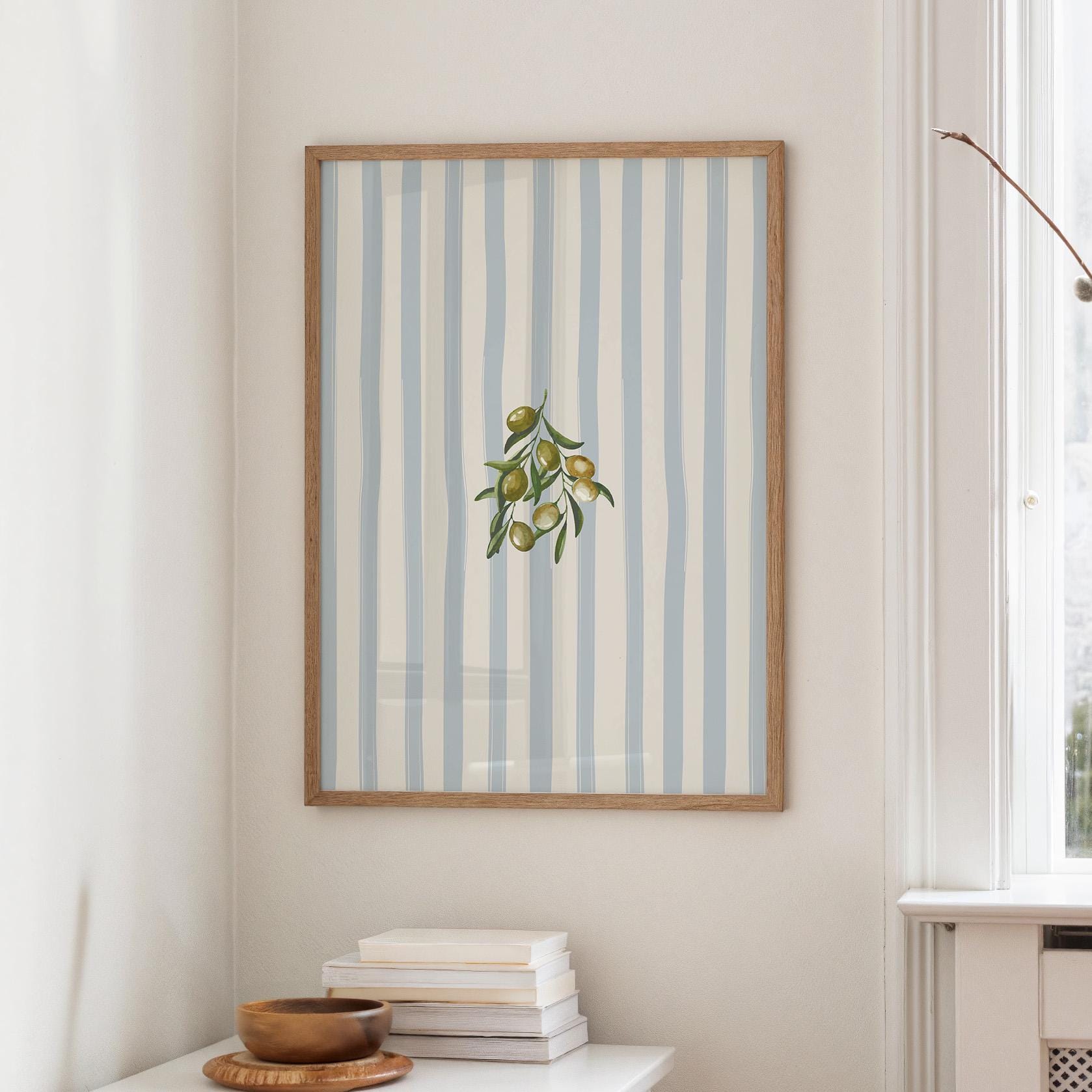 Olives Print: Mediterranean Kitchen Art, Framed Olives Painting ...