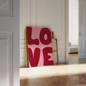 Retro Valentines Wall Decor Set of 8 Printable Romantic Posters Cute ...