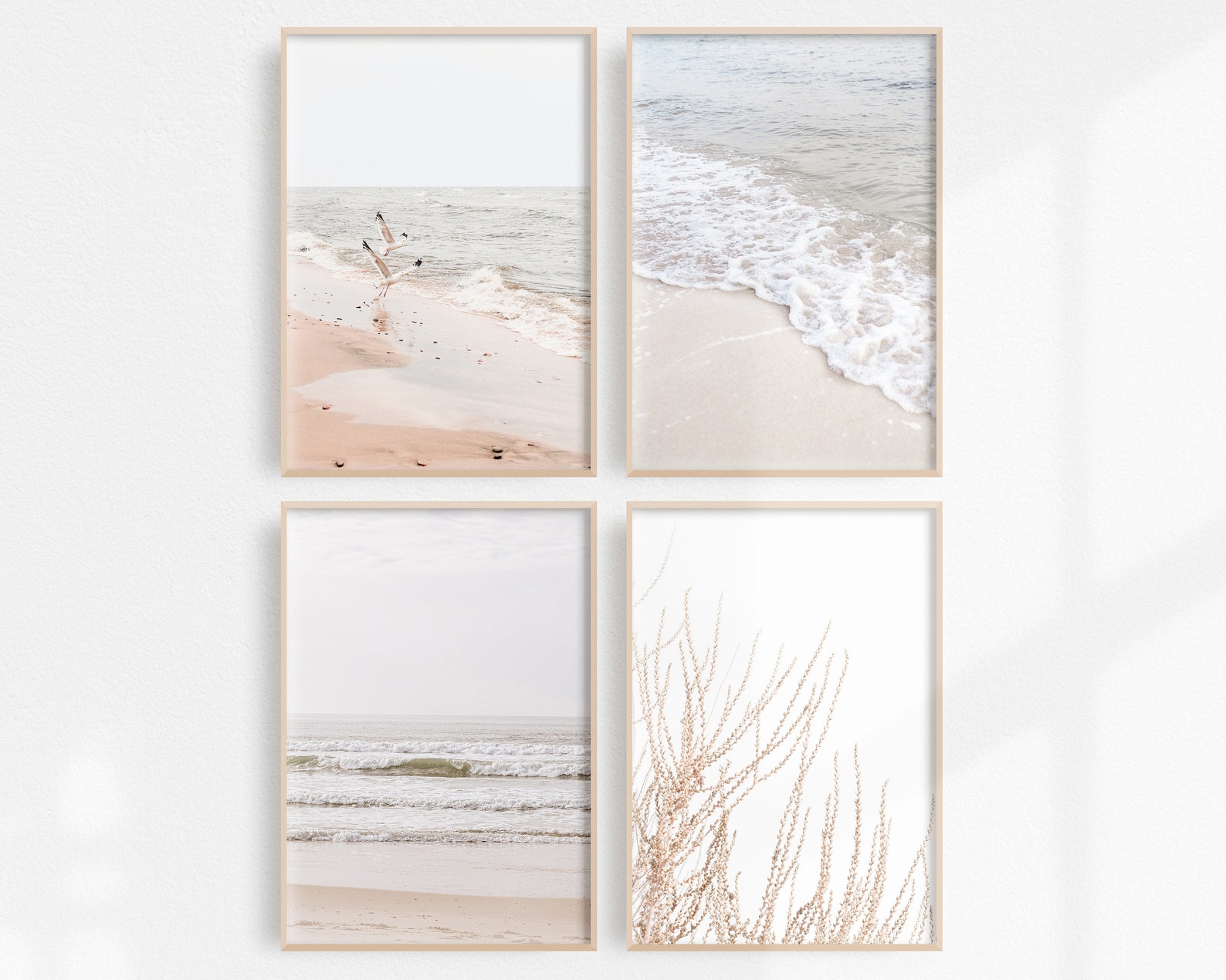 Set of 4 Prints Coastal Wall Art Beach Prints Digital | Etsy