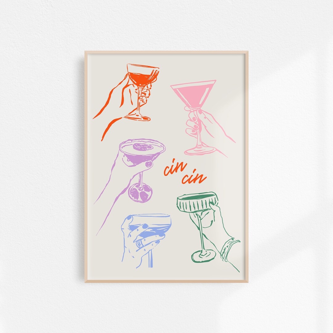 Cin Cin Print Coquette Wall Art, Trendy Wall Art Cin Cin Poster ...