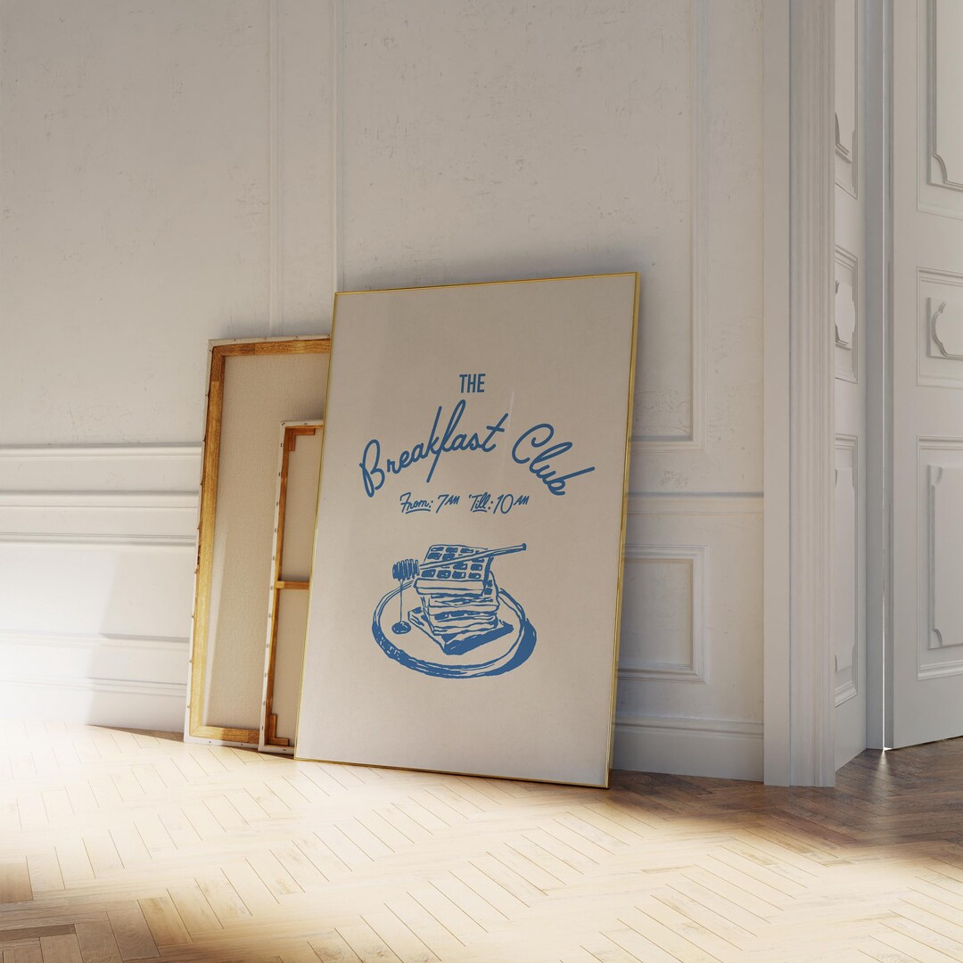 Breakfast Club Printable Art Hand Drawn Kitchen Poster, Breakfast Wall ...