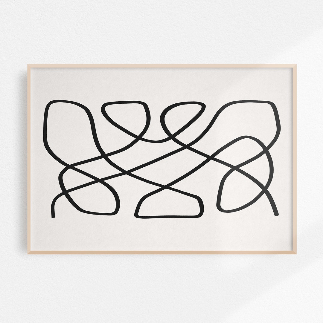 Continuous Line Art Abstract Line Drawing Simple Line Art Horizontal ...