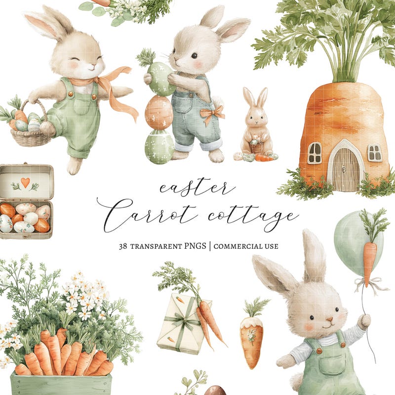Easter Clipart Carrots - Etsy