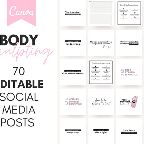 Body Sculpting Instagram Post Templates Body Contouring - Etsy