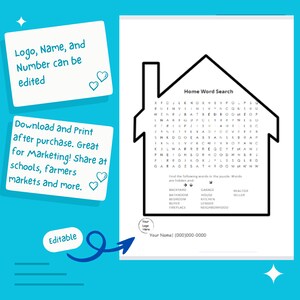 Real Estate Wordsearch Activity Sheets - Etsy