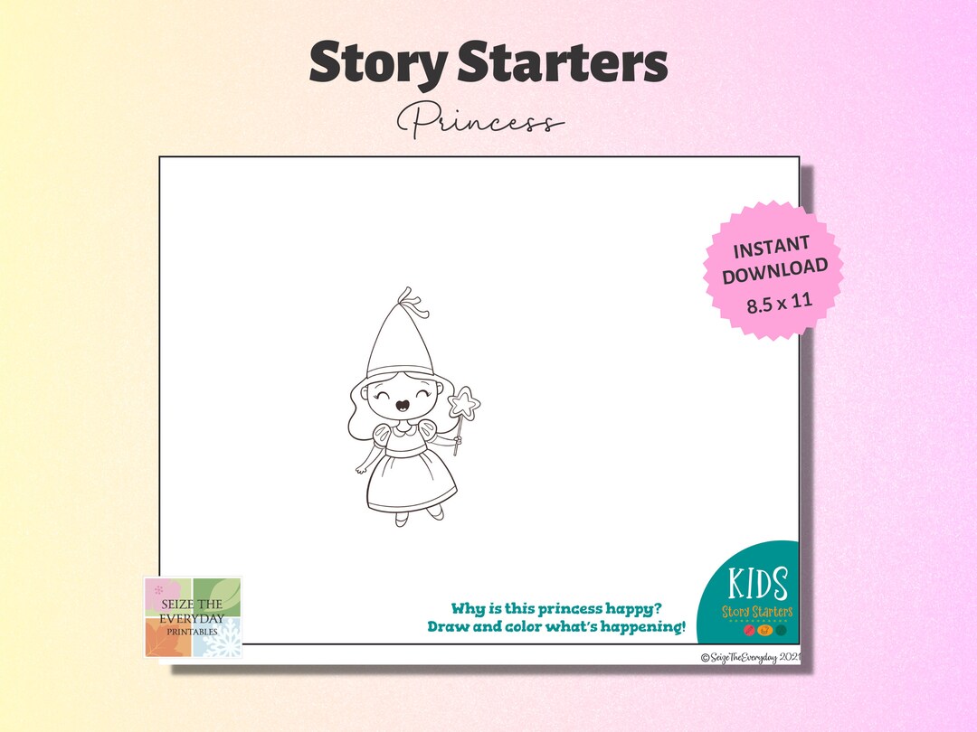 Coloring Page. Story Starters. Coloring + Imagination! Princess ...