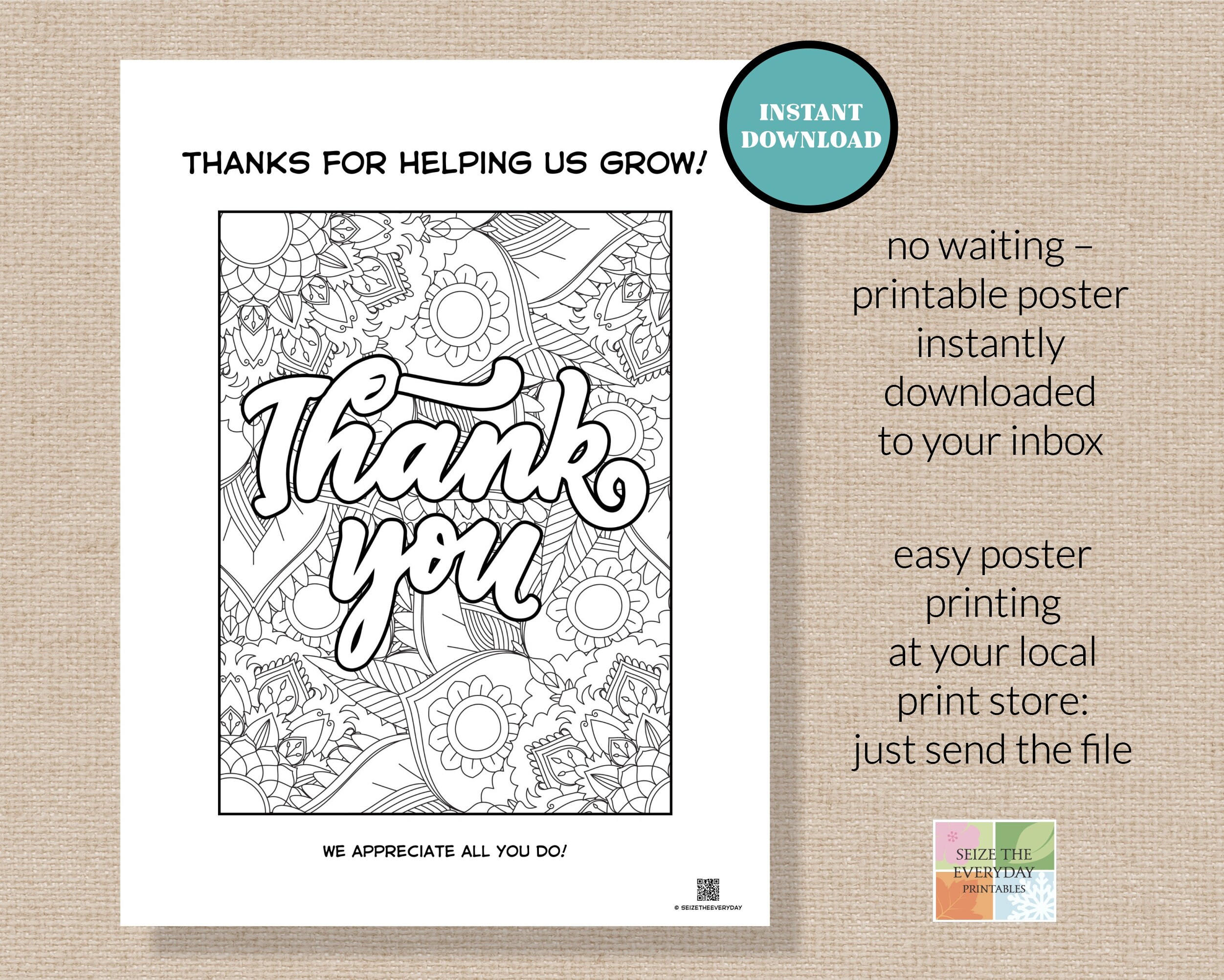 Teacher Appreciation Poster. Helping Us Grow. Coloring Poster. Poster ...