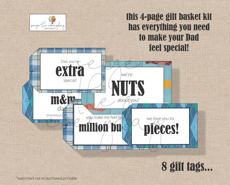 Fathers Day Printable Candy Gift Basket Kit. Dads Stache. - Etsy
