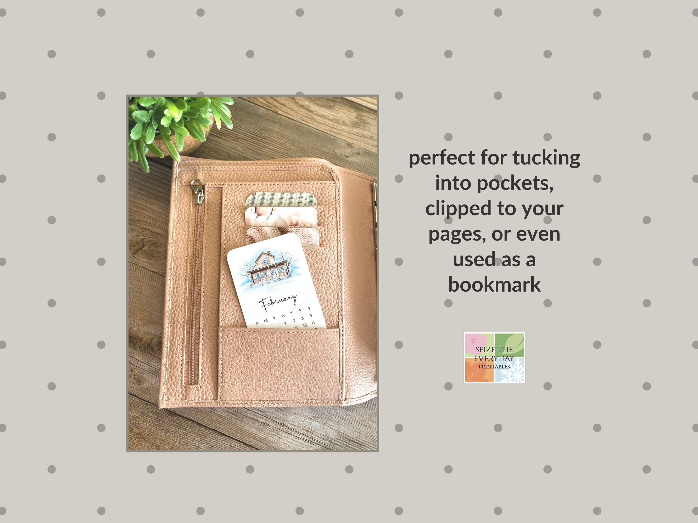 Printable 2024 Calendar Journal Cards. Monthly. Watercolor Houses ...