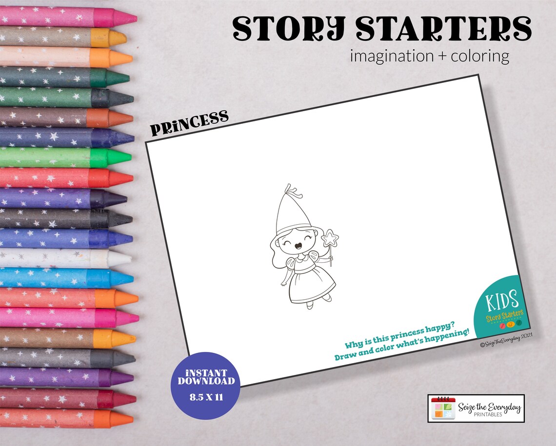 Coloring Page. Story Starters. Coloring Imagination - Etsy