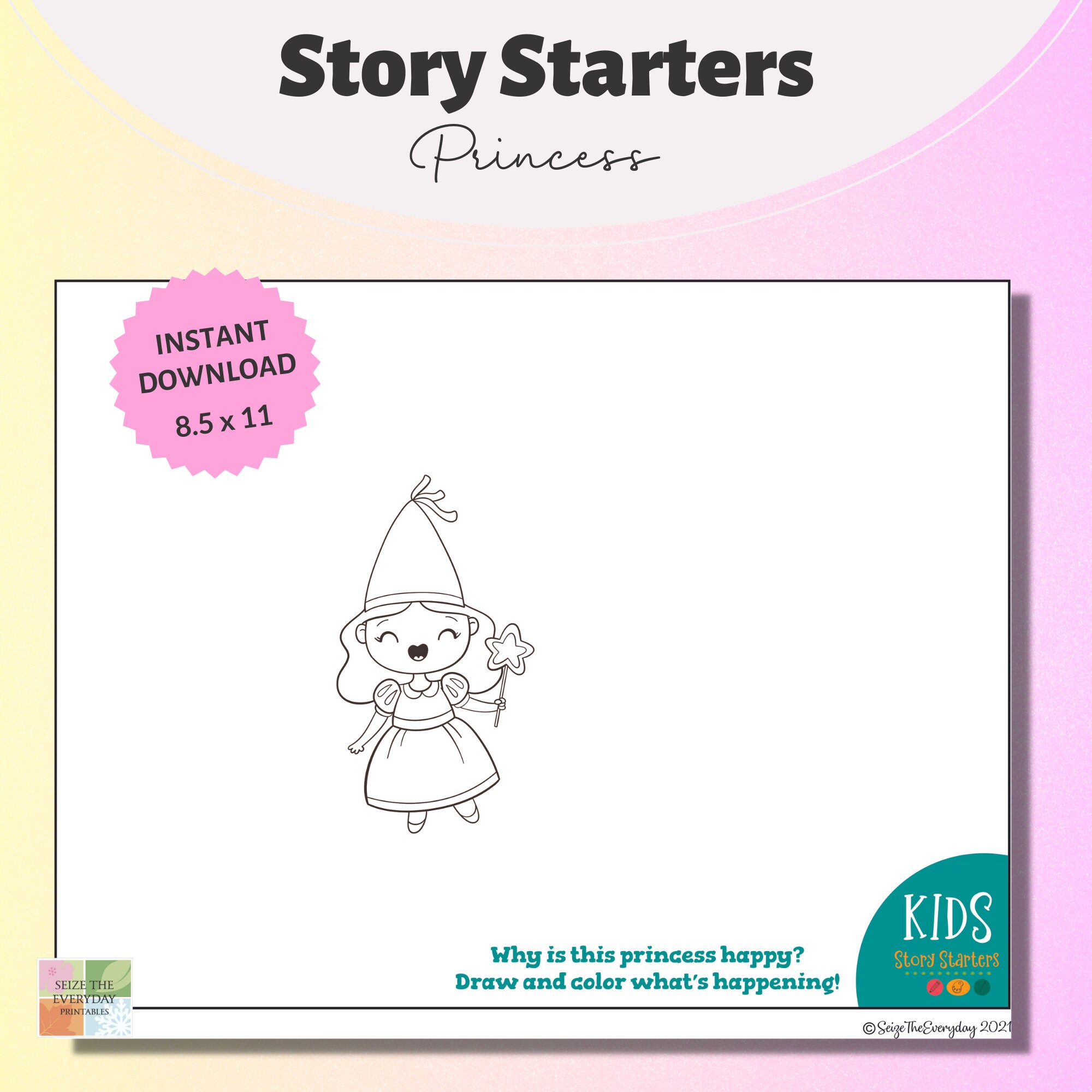 Coloring Page. Story Starters. Coloring Imagination - Etsy