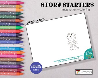 Coloring Page. Story Starters. Coloring Imagination - Etsy