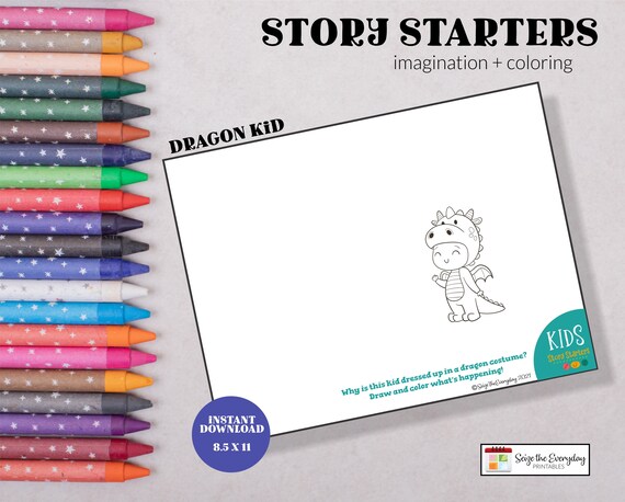 Coloring Page. Story Starters. Coloring Imagination | Etsy