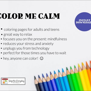 Coloring Page. Color Me Calm Series. Adult and Teen Coloring Pages ...