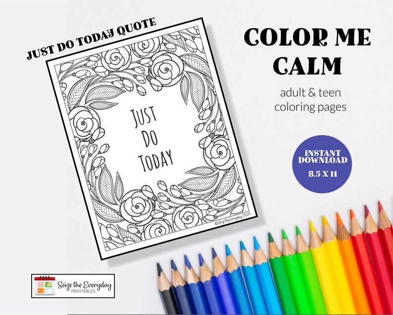 Coloring Page. Color Me Calm Series. Adult and Teen Coloring | Etsy