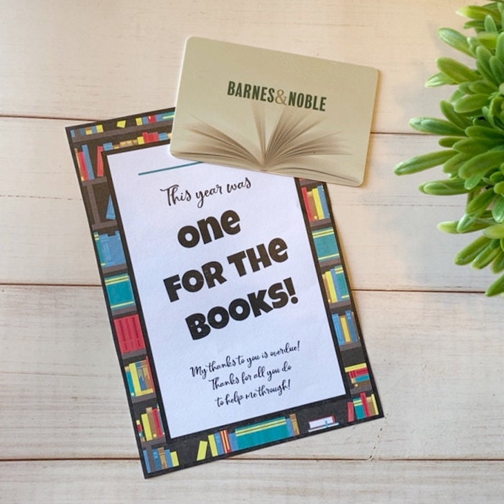 Teacher Appreciation Gift Card Holder. One for the Books Theme. Instant ...