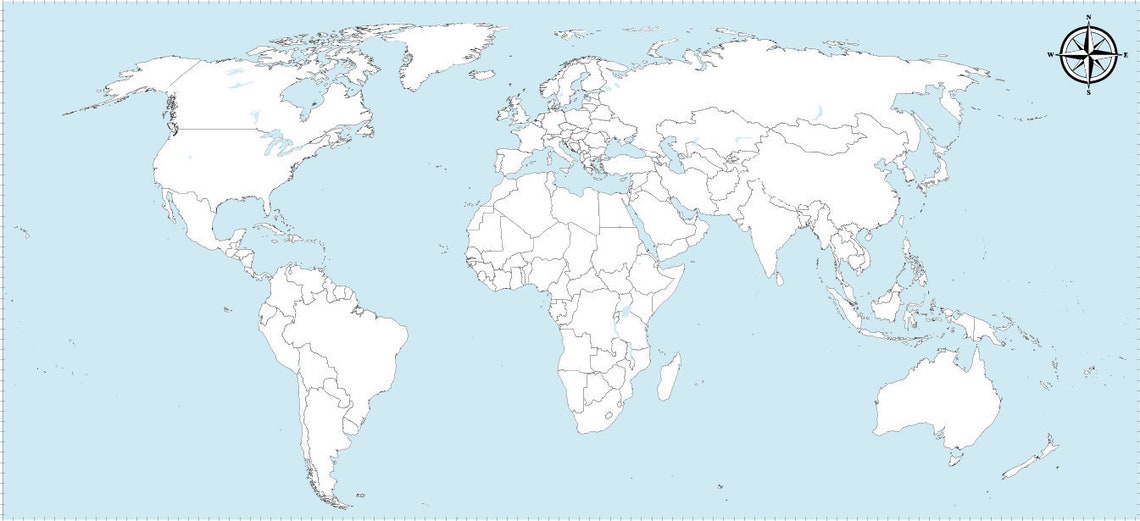 DIY adhesive World map Draw it yourself blank fun teaching | Etsy