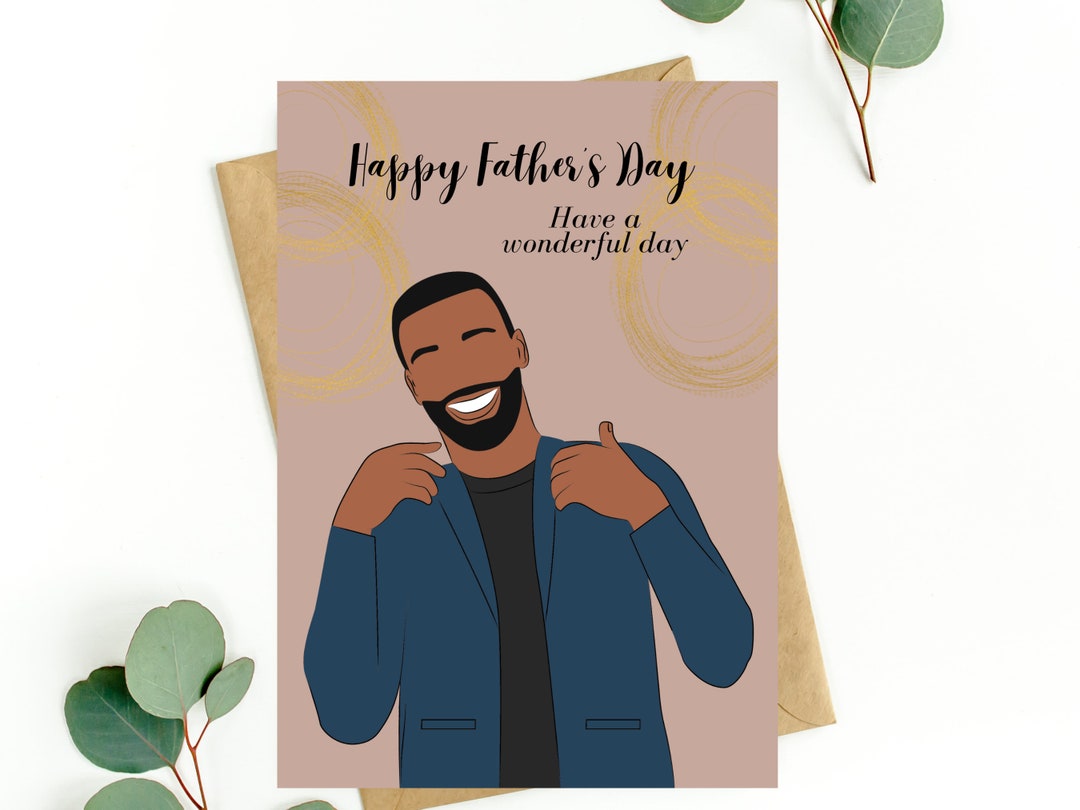 Black Fathers Day Card Dad Greeting Card Black Dad Black Man Happy