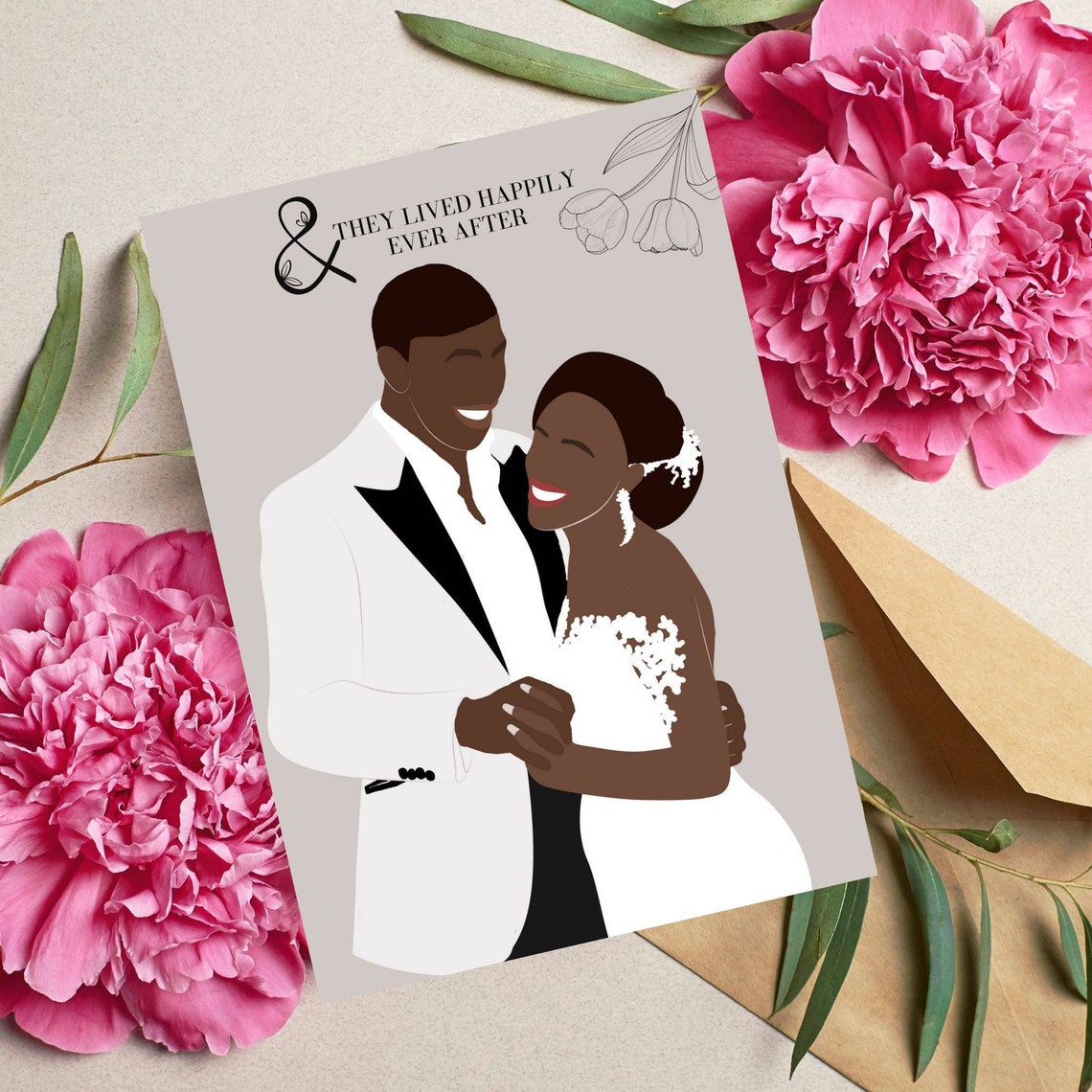 Black Couple Wedding Card, Afro Wedding Card. Black Love ,newlyweds ...