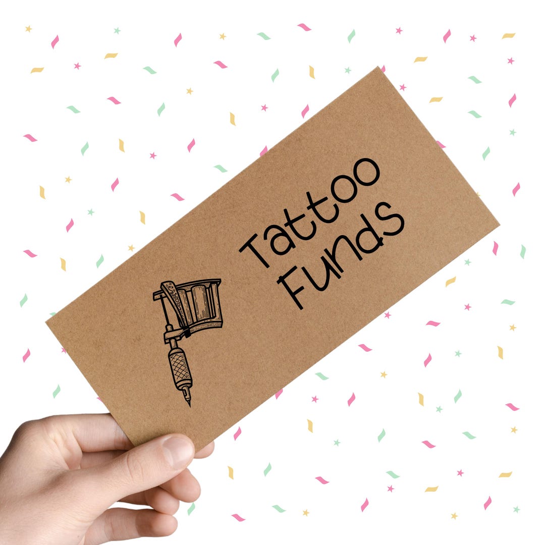 Tattoo Funds Money Envelope, Milestone Birthday Cash Gift, 18th 21st ...