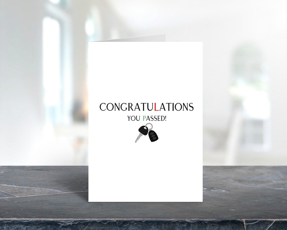 Driving Test Pass Card Congratulations Card New Driver | Etsy