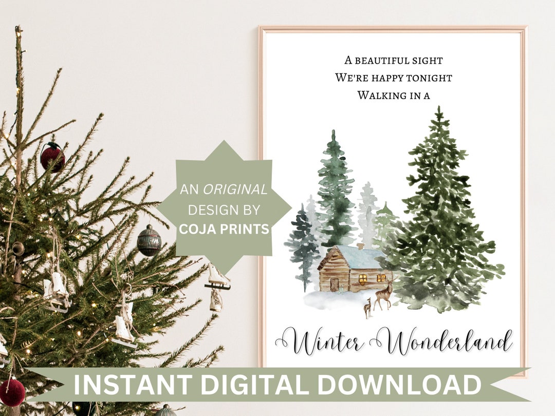 Walking in A Winter Wonderland Print, Winter Woodland, Winter Forest ...