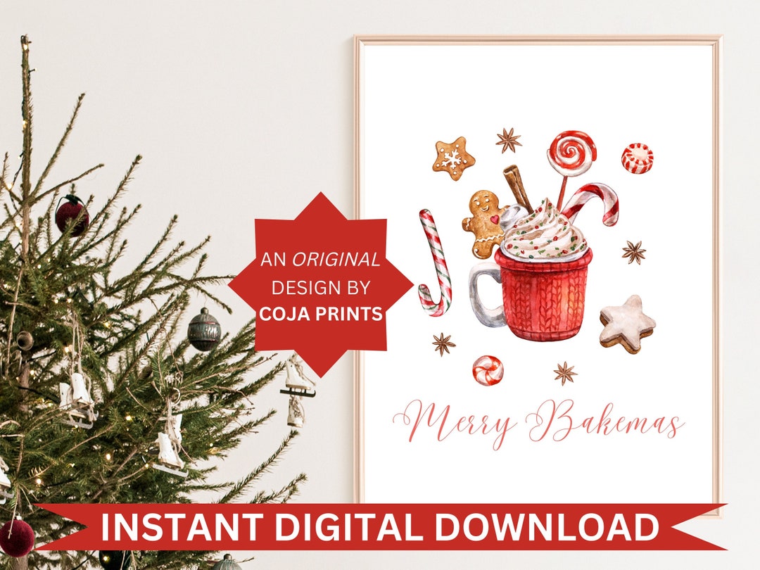 Christmas Baking Gingerbread Print Christmas Kitchen Print - Etsy