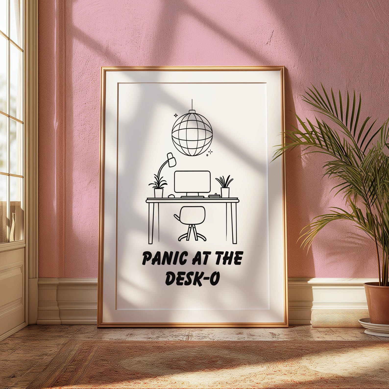 Printable Funny Office Print, Panic at the Desk-o, Work From Home Decor ...