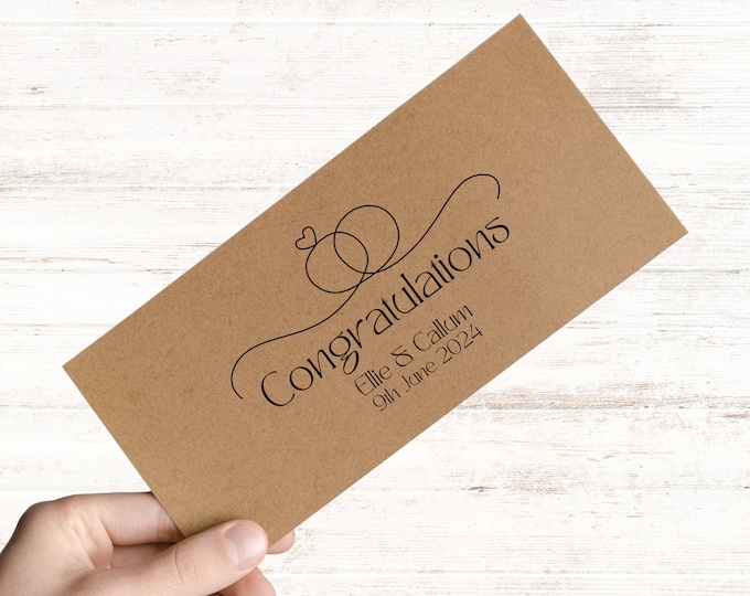 Personalised Congratulations Wedding Engagement Money Gift Envelope ...