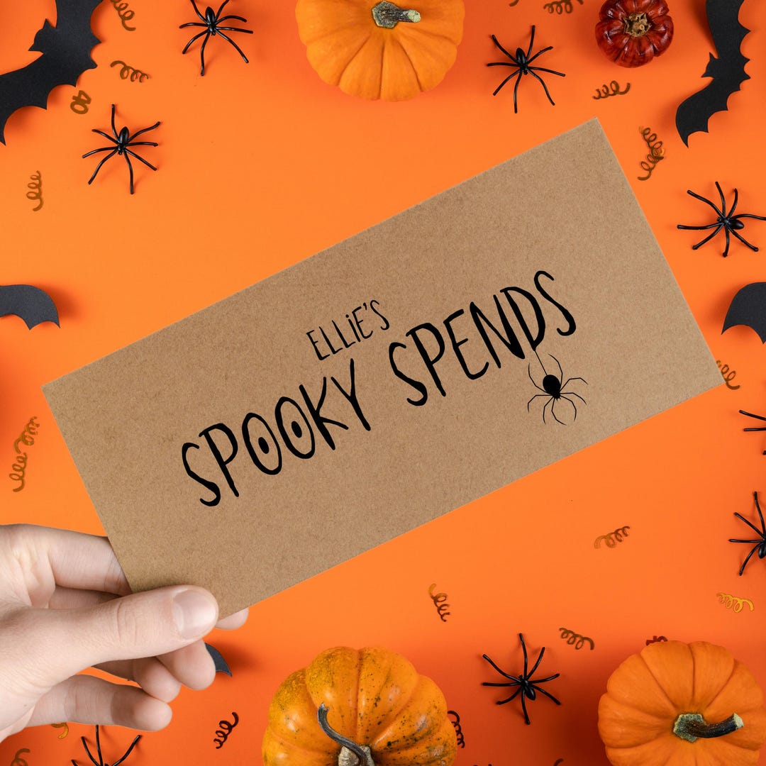 Personalised Halloween Cash Envelope, Spooky Spends, Halloween Gifts ...