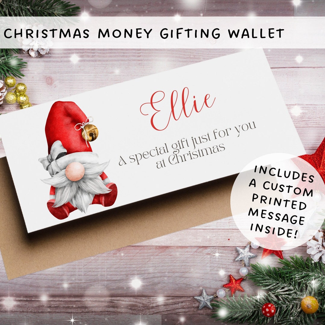 Personalised Money Wallet Christmas Gonk Card Xmas Gnome - Etsy UK