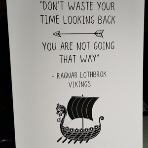 Vikings Quote Wall Art Print, Ragnar Lothbrok Quotes, Don't Waste Time ...