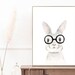 PRINTABLE Cute Bunny Wearing Glasses Print Nursery Wall Art - Etsy