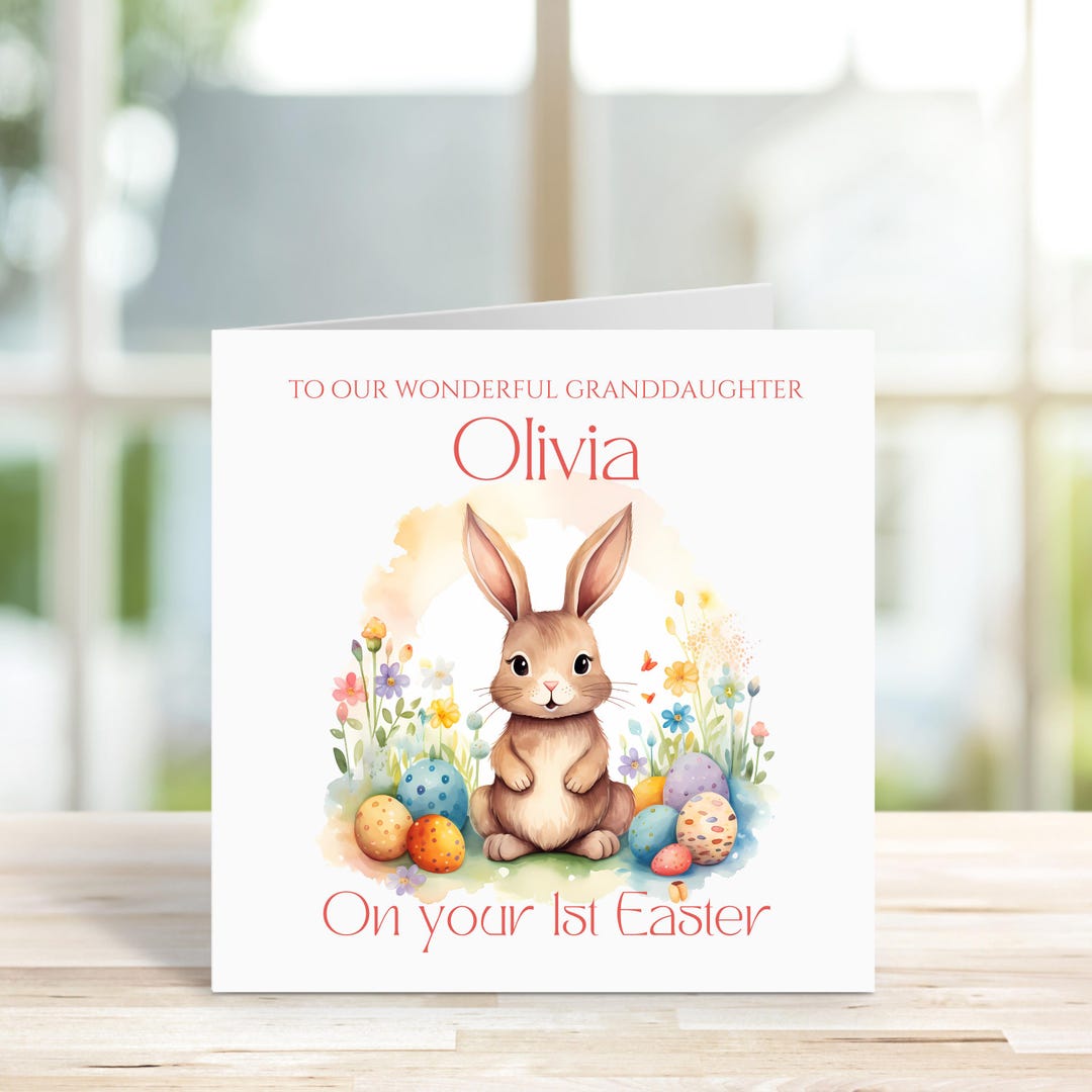 Personalised Granddaughter Grandson Happy 1st Easter Card, Wonderful ...