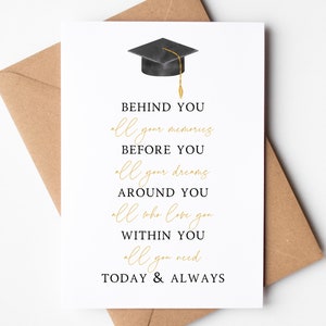 Graduation Poem Card, Congratulations Card, University Student, College ...