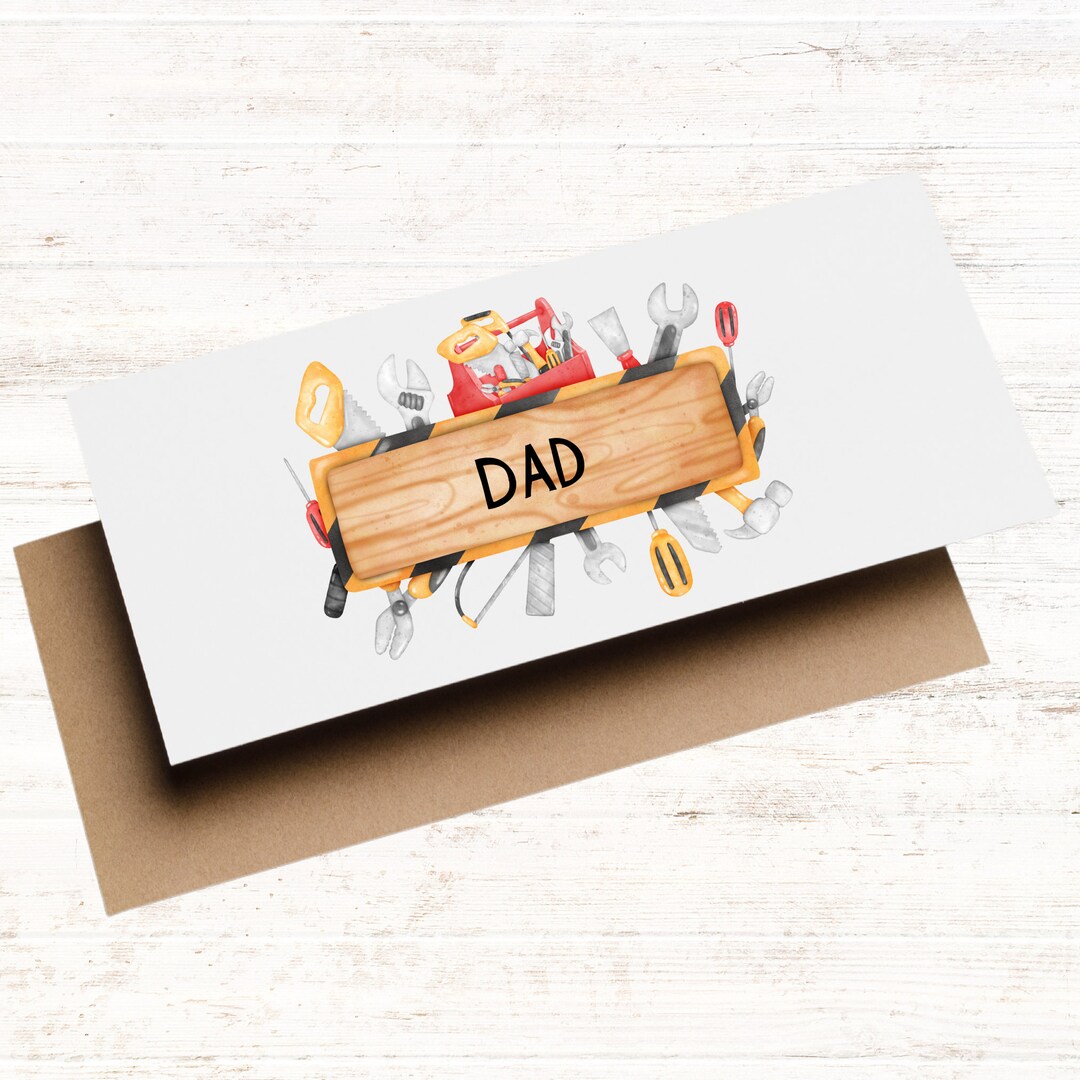 Personalised DIY Dad Father's Day Money Wallet Card, Construction Tools ...