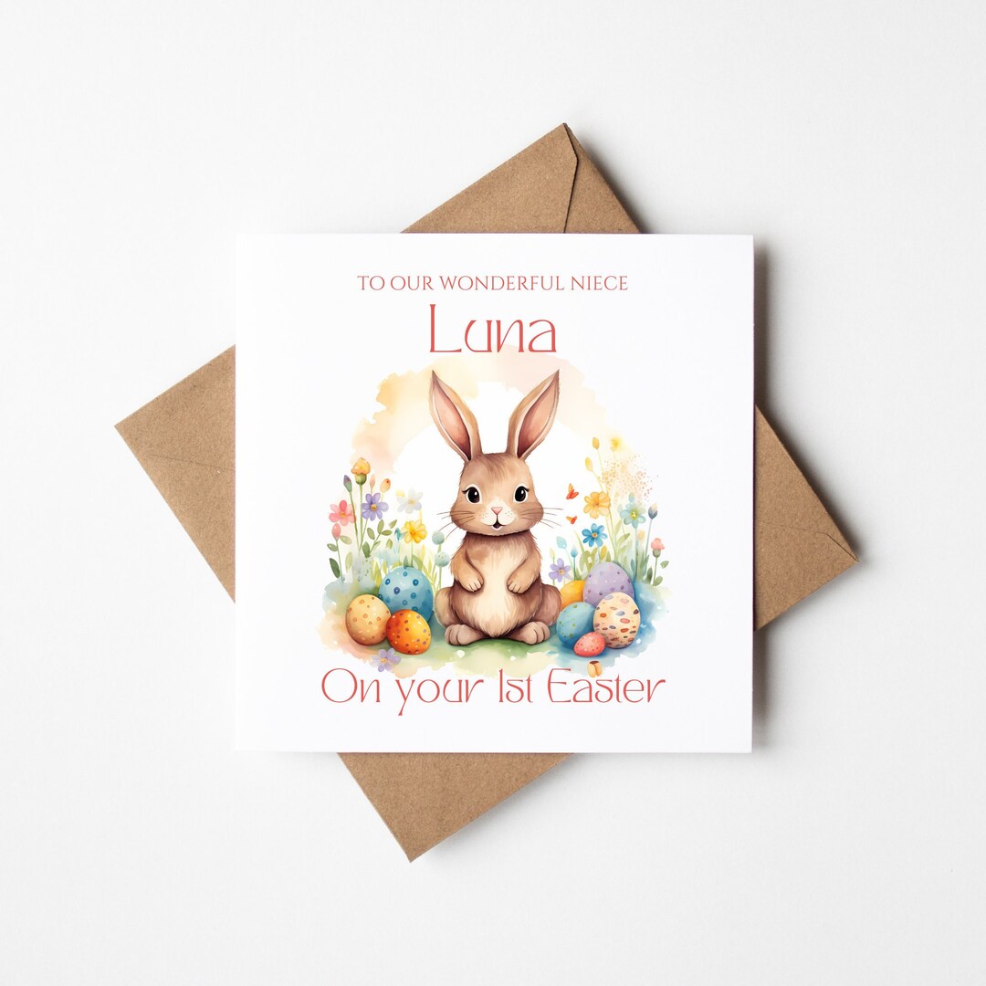 Personalised Niece or Nephew Happy 1st Easter Card, Baby's First Easter ...
