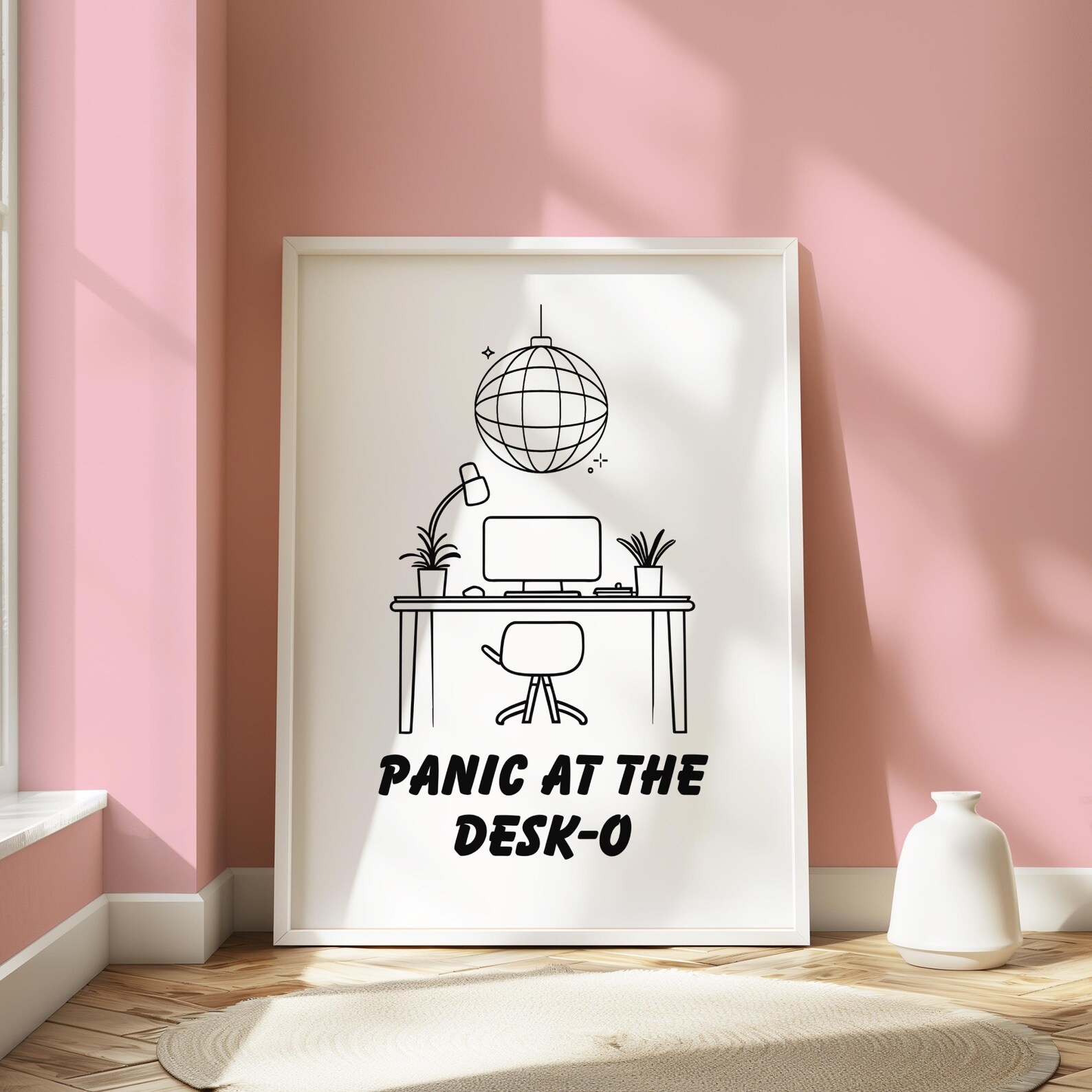 Printable Funny Office Print, Panic at the Desk-o, Work From Home Decor ...