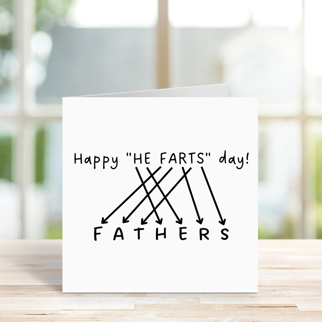Funny Father's Day Fart Card, Fathers Day Anagram Card, Happy Farters ...