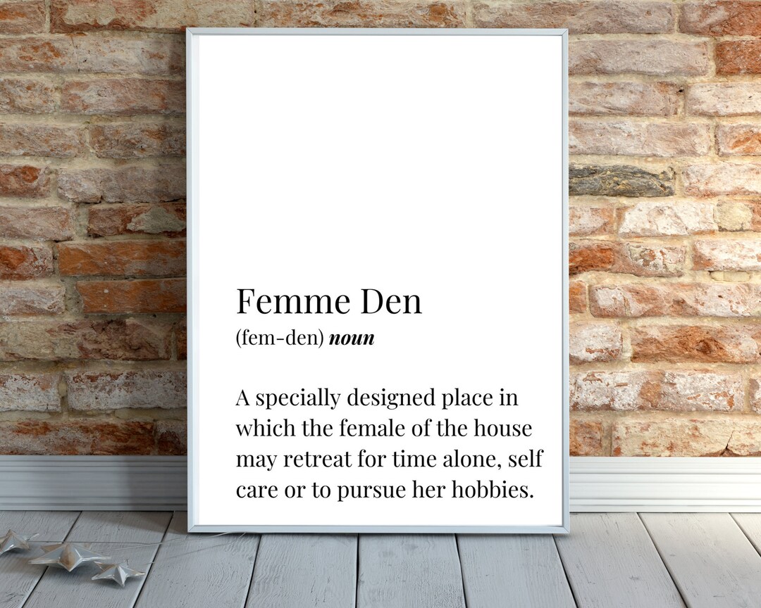 Femme Den Definition Print, Woman Cave, Mother's Day, Gifts for Her ...