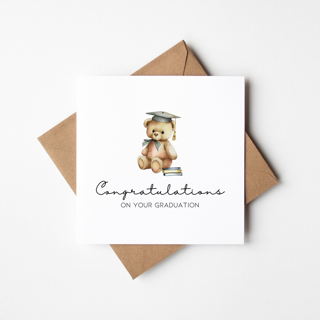 Congratulations on Your Graduation Card, Teddy Bear, University Student ...