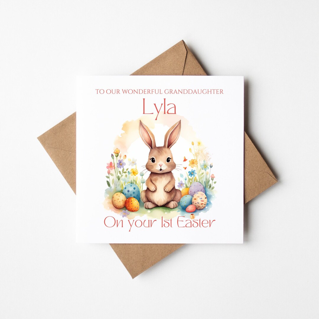 Personalised Granddaughter Grandson Happy 1st Easter Card, Wonderful ...