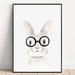 PRINTABLE Cute Bunny Wearing Glasses Print Nursery Wall Art - Etsy