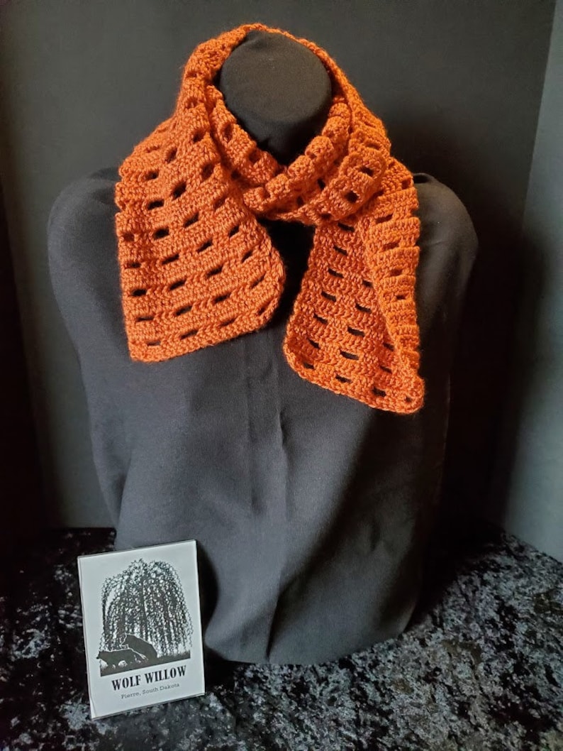 Small Burnt Orange Crochet Scarf - Etsy